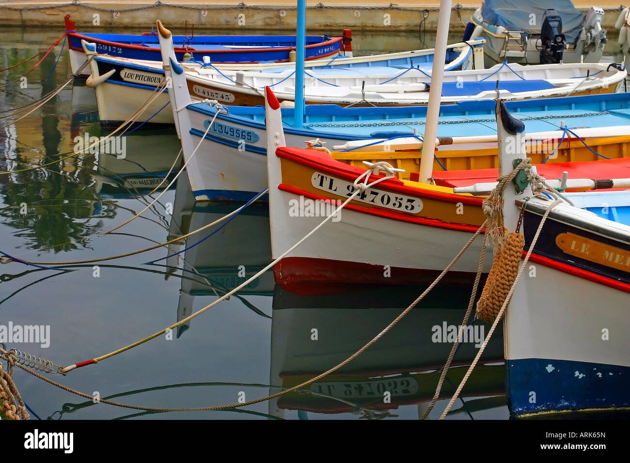 Colored boats from Sanar Sur Mer Stock Photo - Alamy