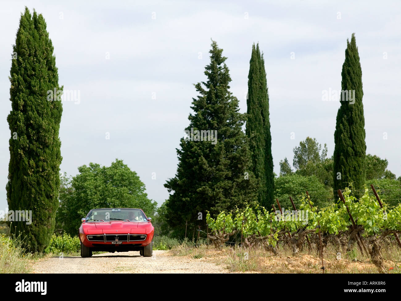 Classic Maserati on road in France Stock Photo - Alamy