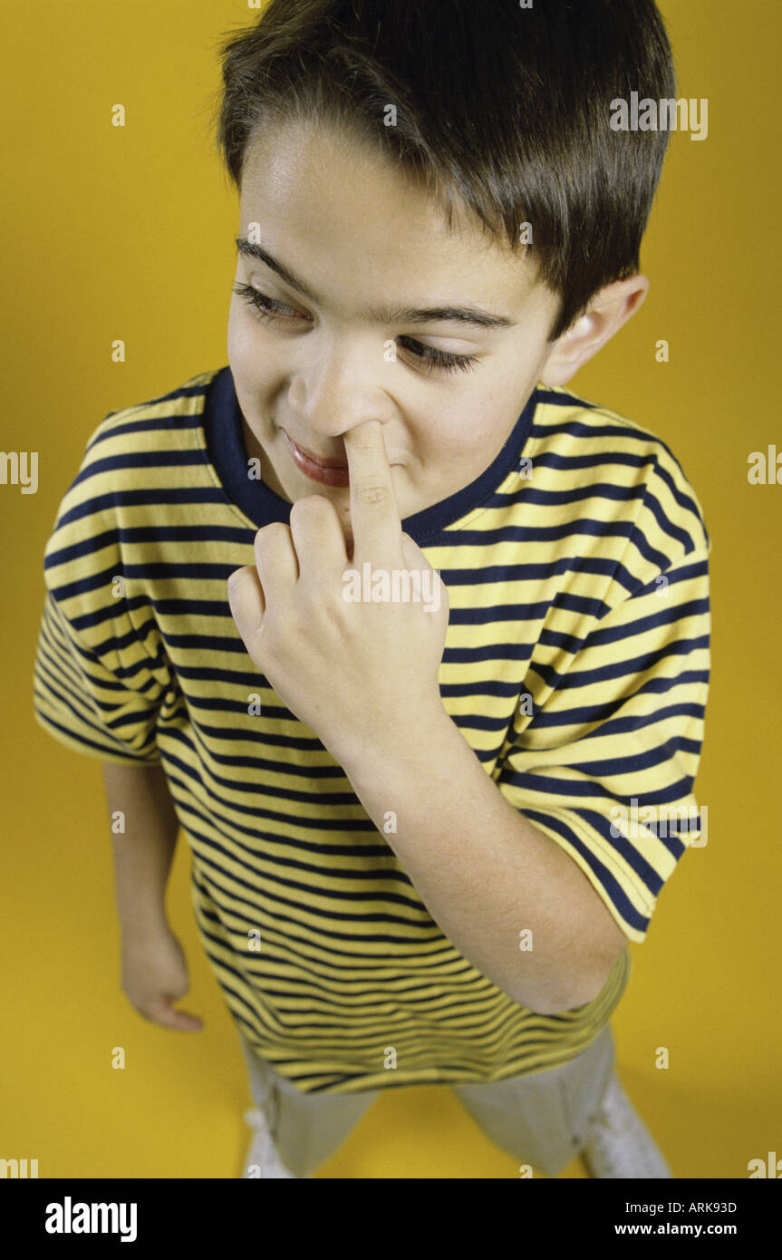 Boy child kid picking nose hi-res stock photography and images - Alamy