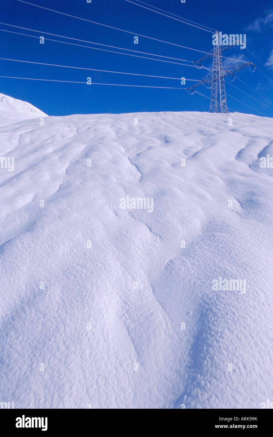 Pylons in ice Stock Photo - Alamy