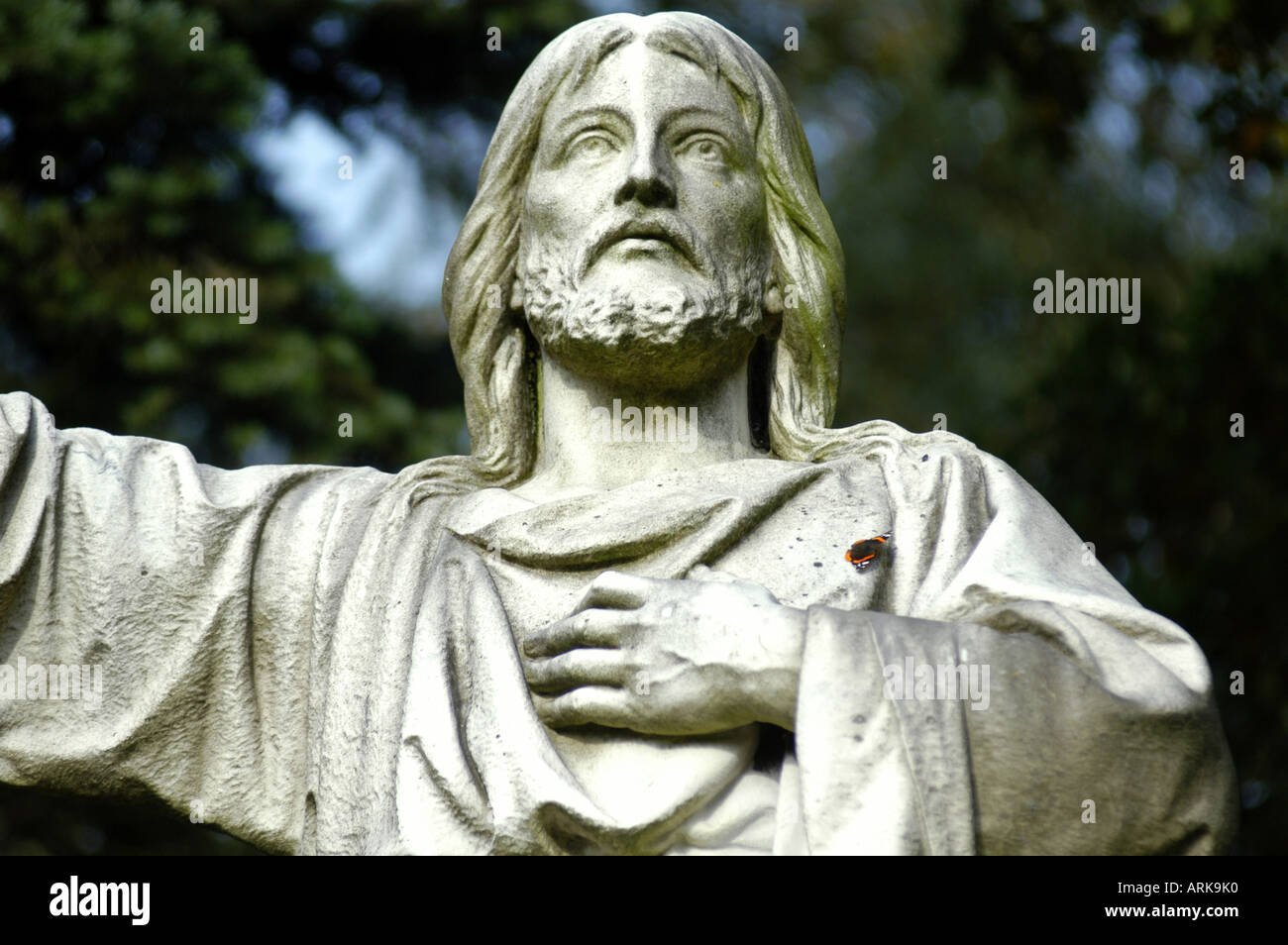 Jesus statue, cemetery in Ohlsdorf, Hamburg, Germany Stock Photo - Alamy