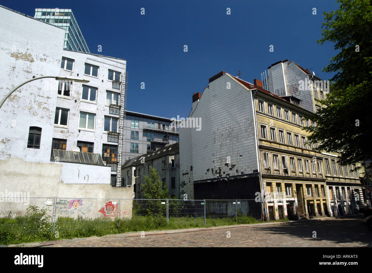 Delapidated houses in the street "Speckstraße" in the quarter Neustadt ...