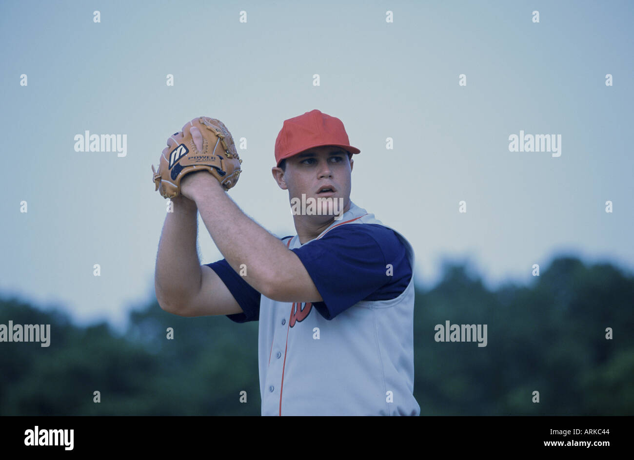 Young man pitching hi-res stock photography and images - Alamy