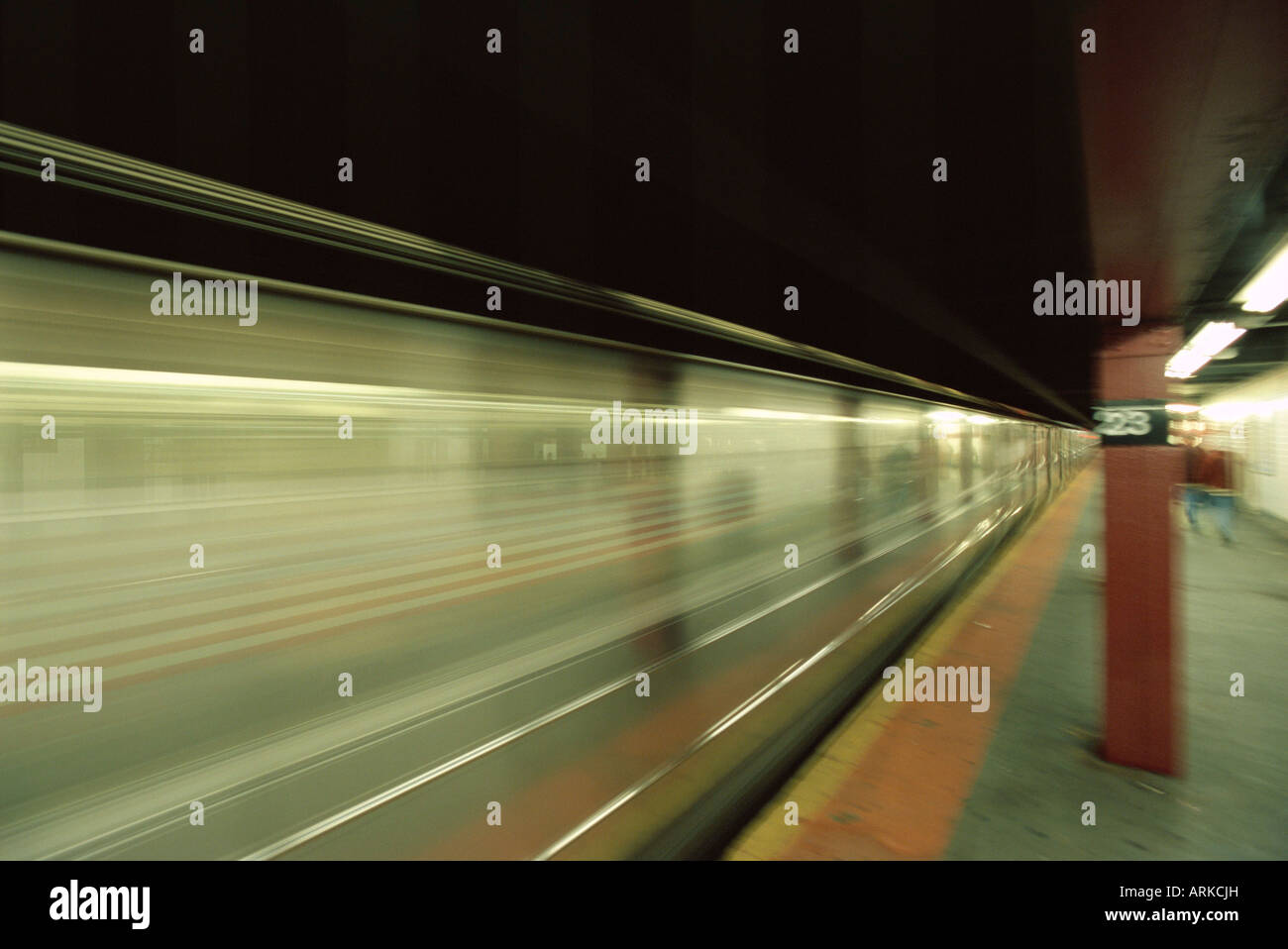 Subway train at speed, New York, USA, North America Stock Photo - Alamy