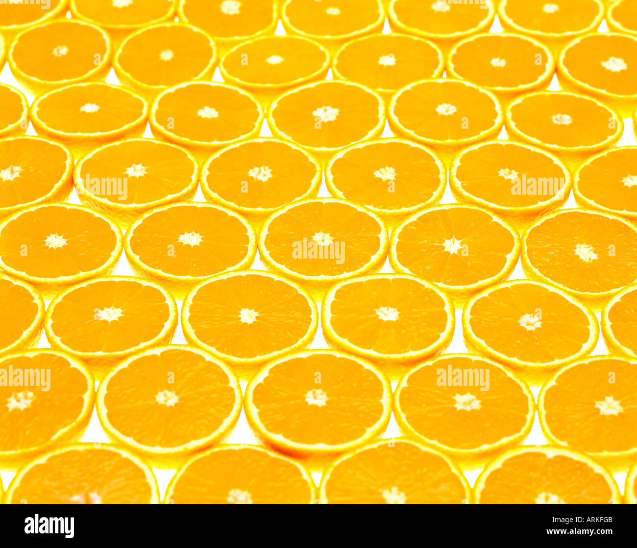 Orange halves facing upward Stock Photo - Alamy