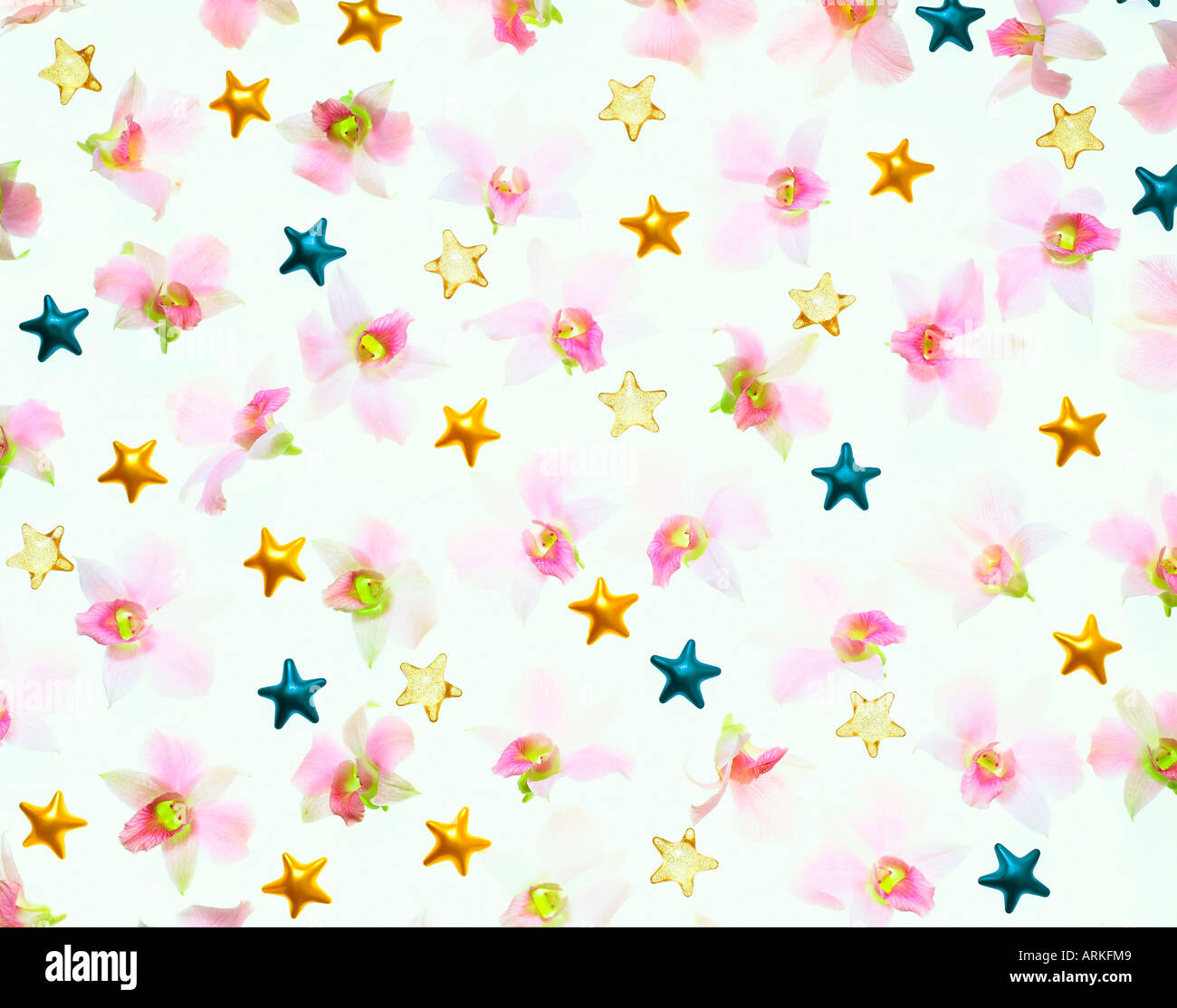 Star and flower pattern background Stock Photo - Alamy