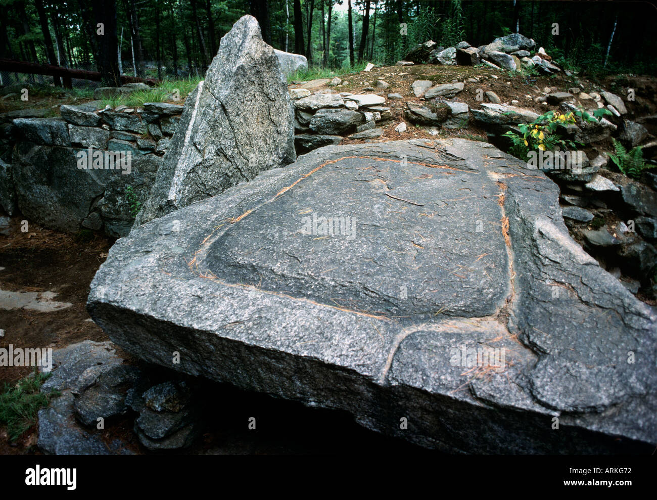 Sacrificial Altar Flat Stone with grooved channel aound the edge ...