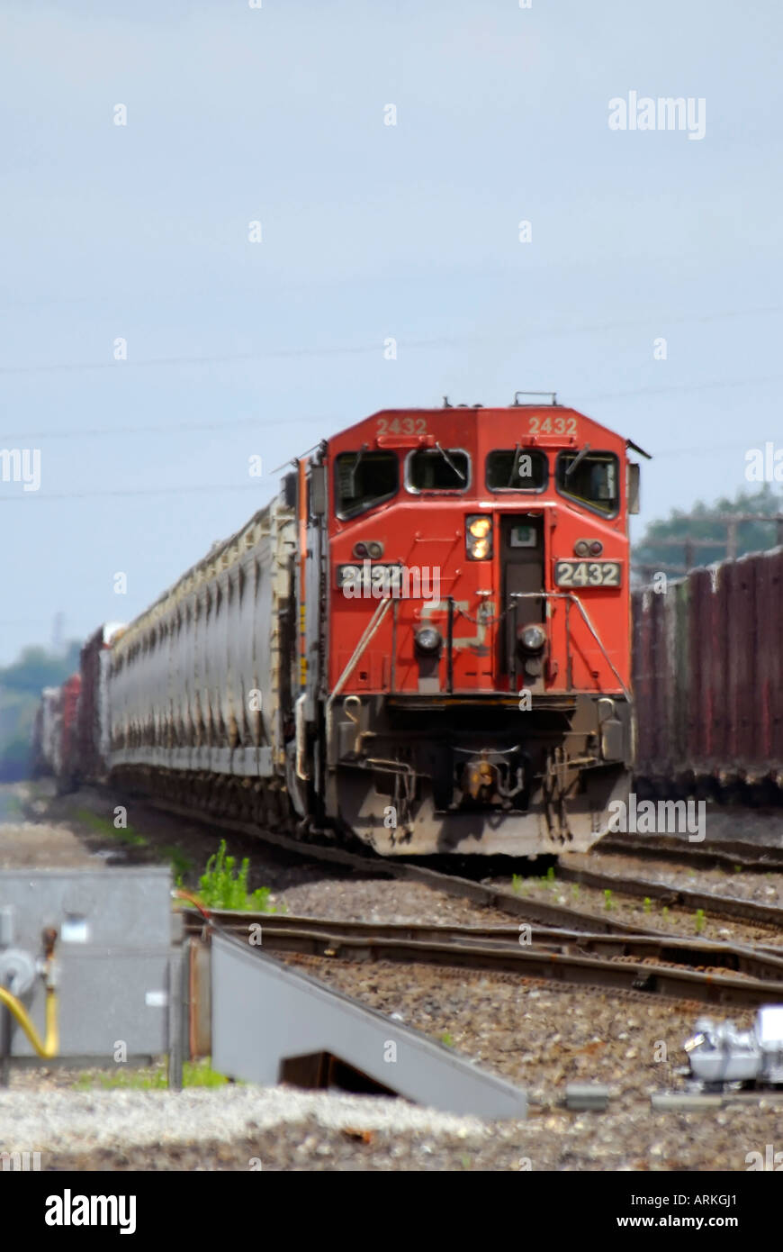 Diesel train in a switch yard Stock Photo - Alamy
