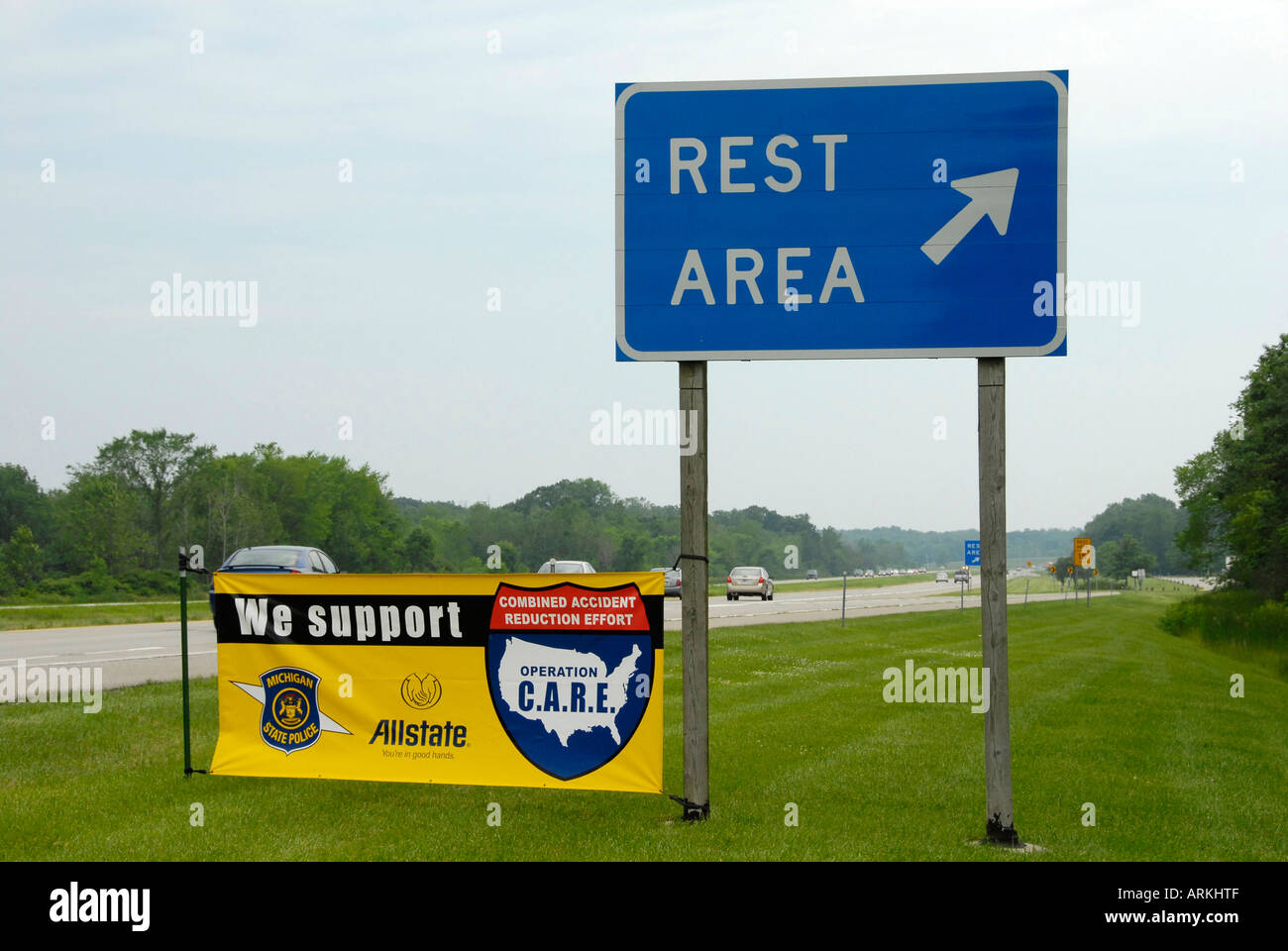 Michigan State Police set up coffee stations at Rest Areas Stock Photo ...