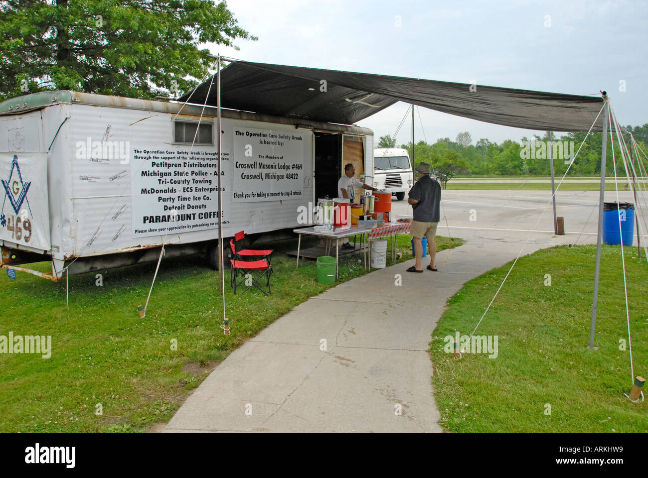 Michigan State Police set up coffee stations at Rest Areas Stock Photo ...