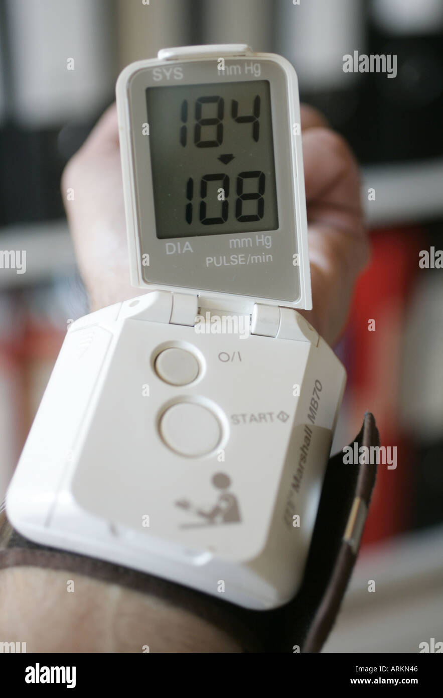Wrist blood pressure and pulse metering device Stock Photo - Alamy