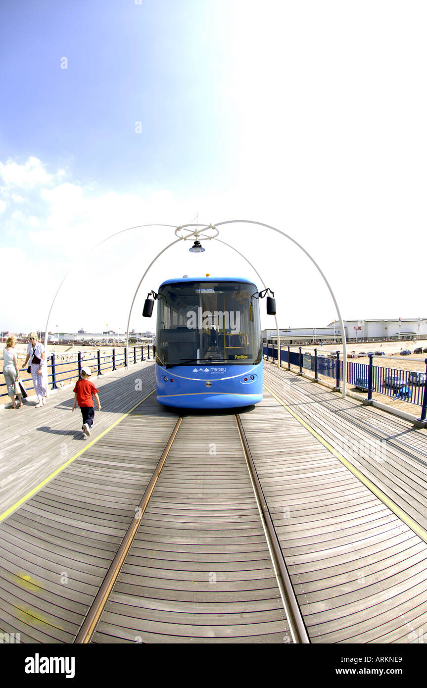 tram, blue, pier, blue, sky Stock Photo - Alamy