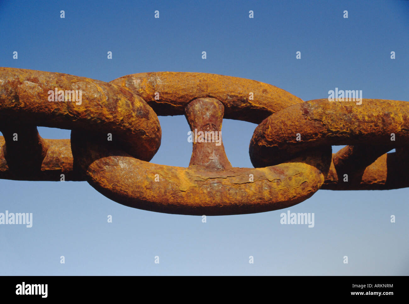Close-up of a rusty anchor chain of a container ship Stock Photo - Alamy