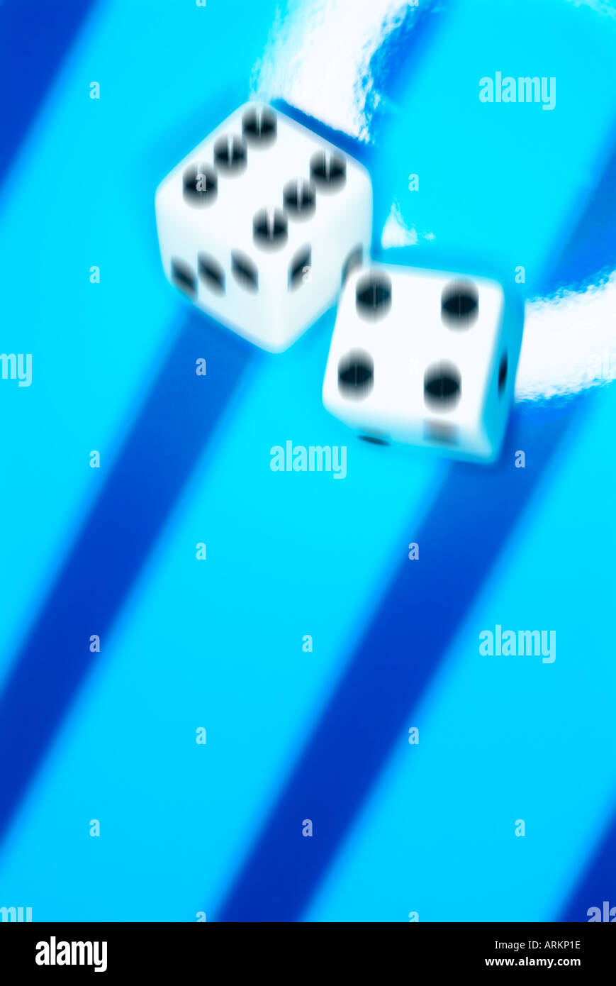 two white dice concept image Stock Photo - Alamy