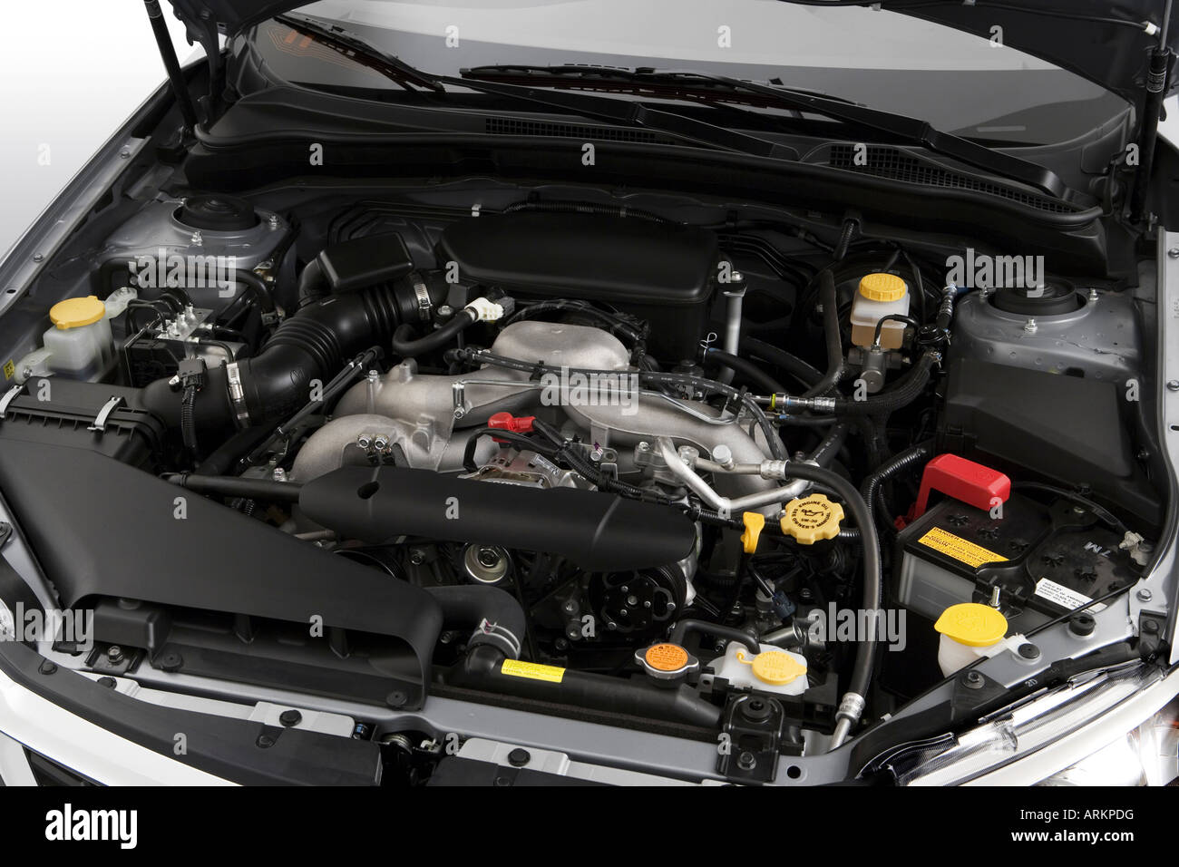2008 Subaru Impreza Outback Sport in Silver - Engine Stock Photo - Alamy