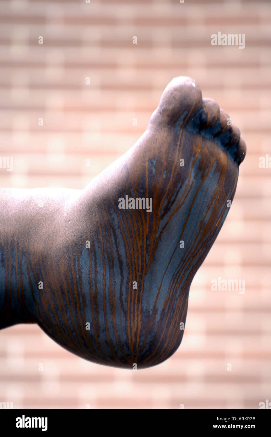 sculpture, foot, body part, bronze, metallic, metal, rust, brown Stock ...