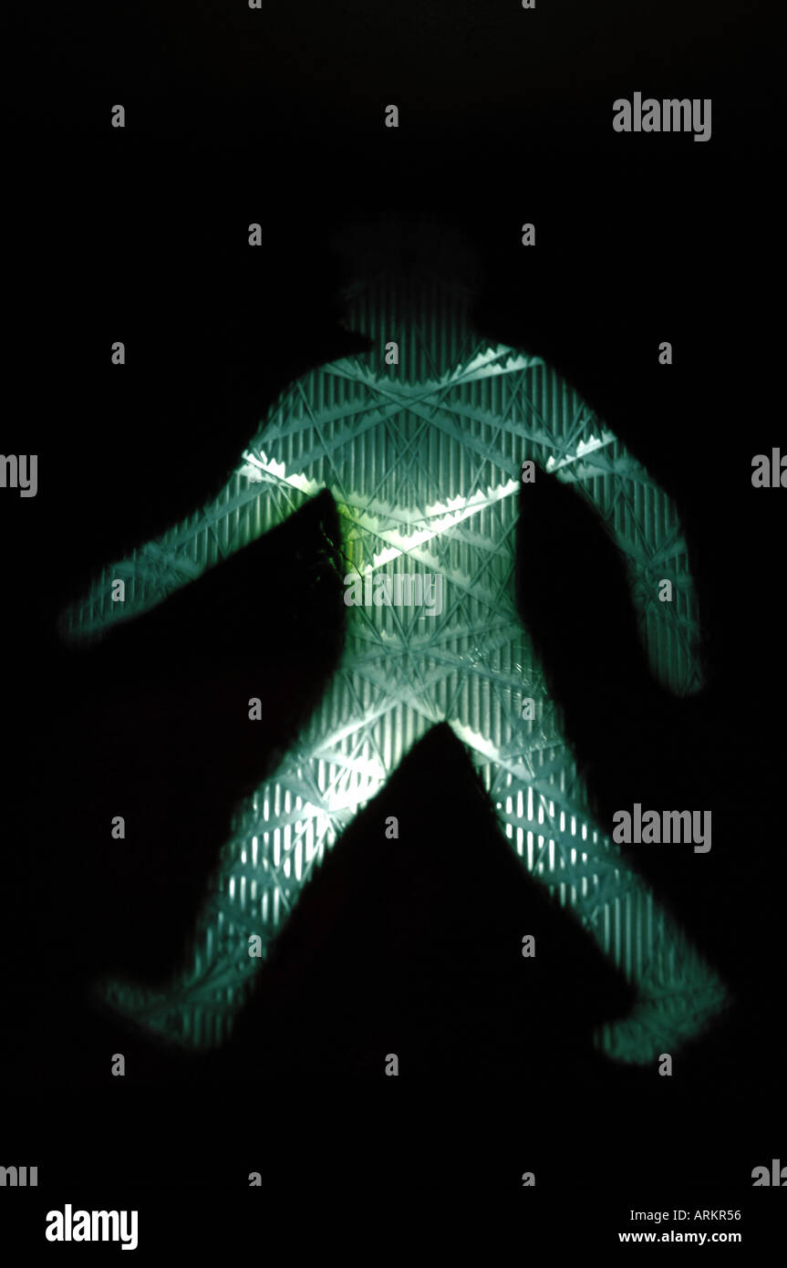 traffic light, green, man, go, symbol, signal, black background ...