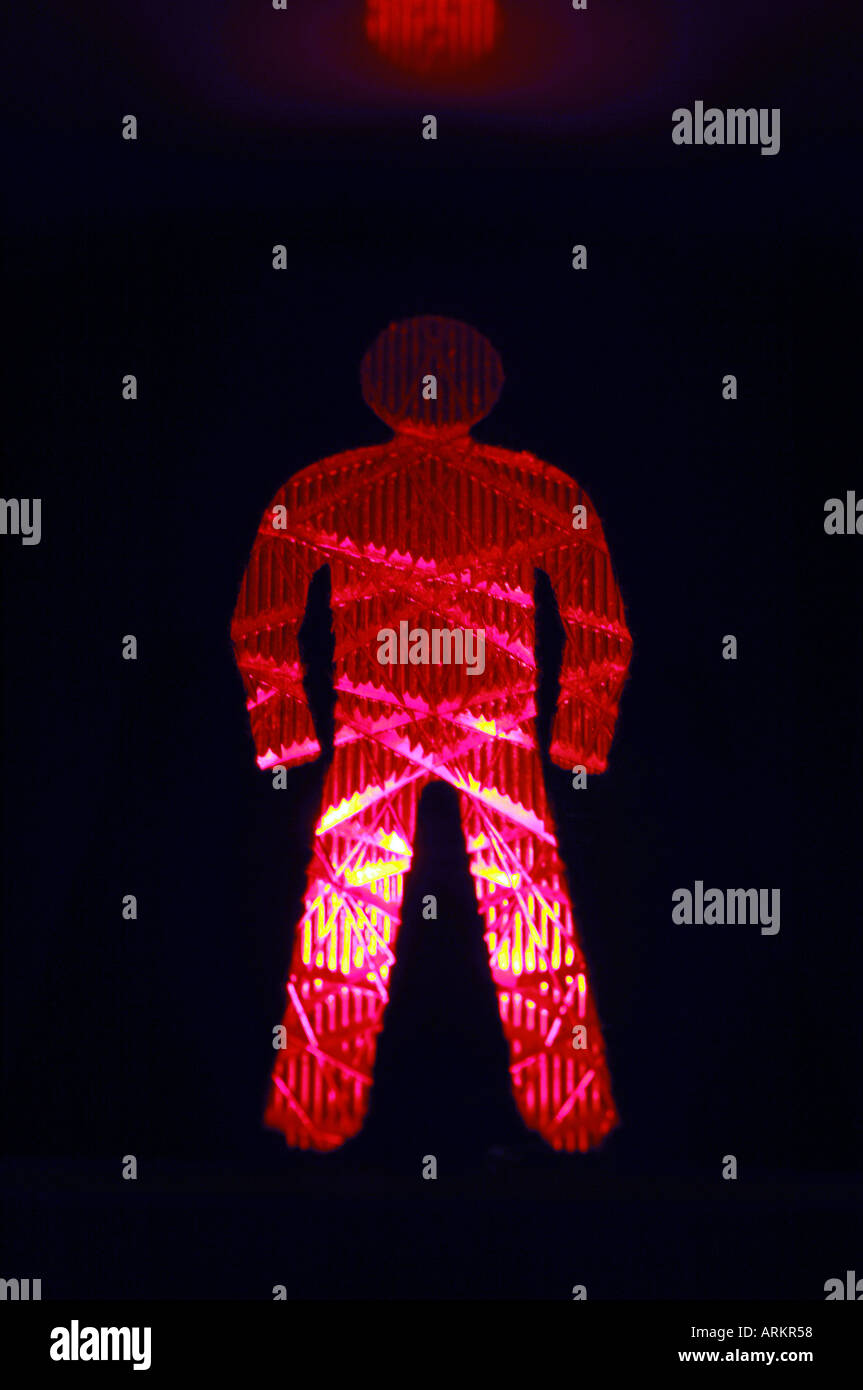 traffic light, red, man, stop, symbol, signal, black background Stock ...