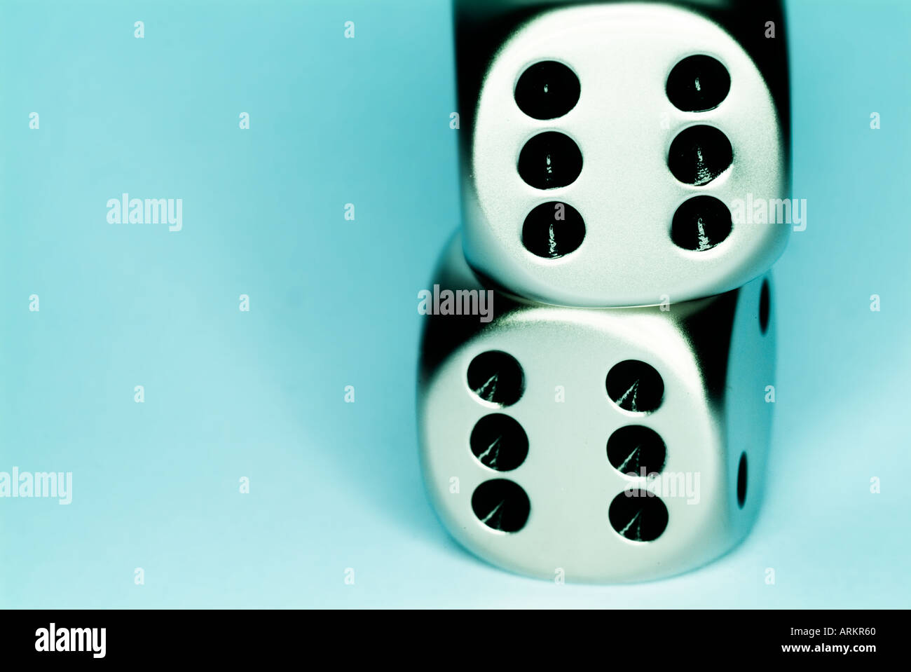 two metal dice Stock Photo - Alamy