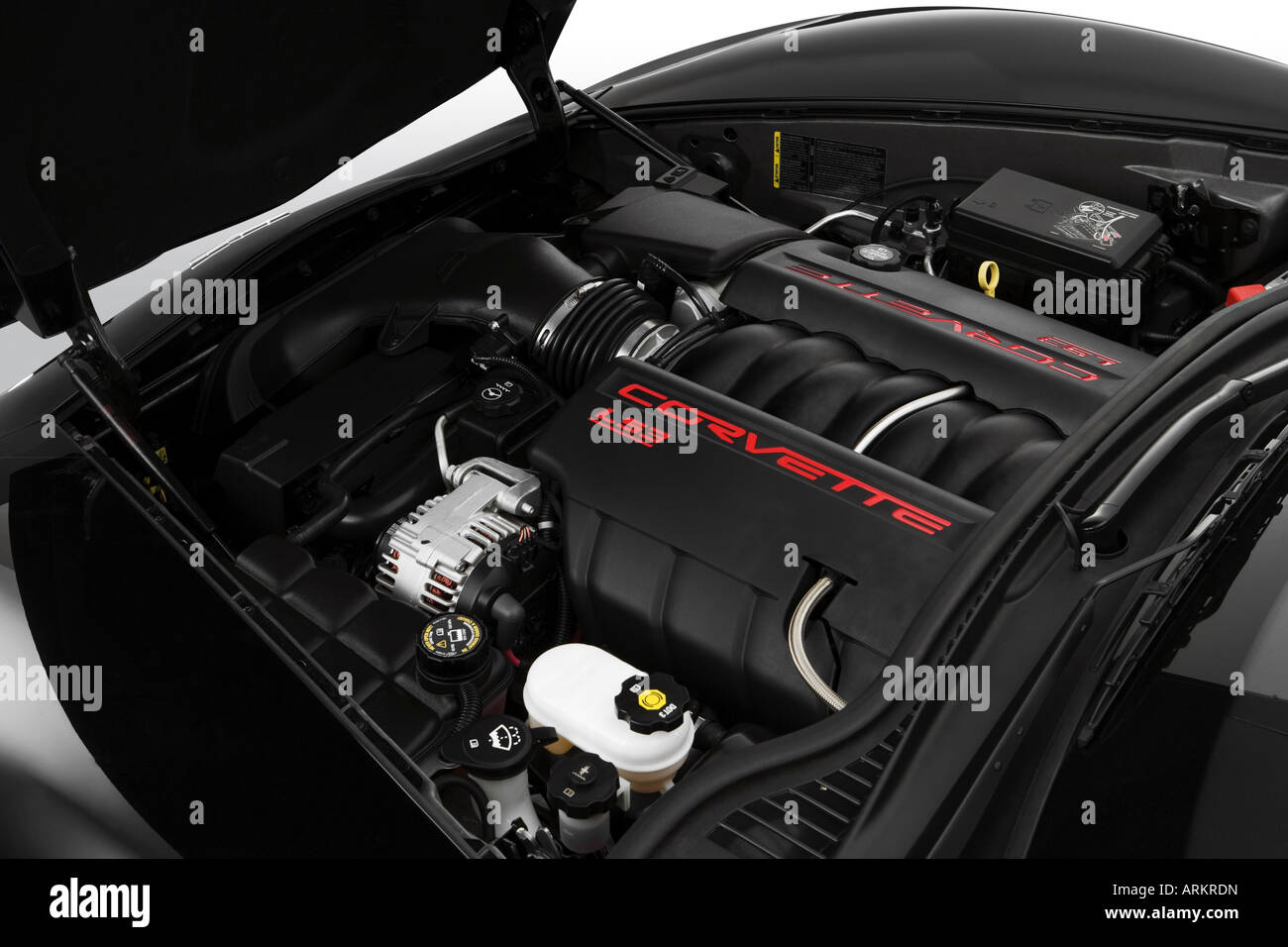 2008 Chevrolet Corvette in Black - Engine Stock Photo - Alamy