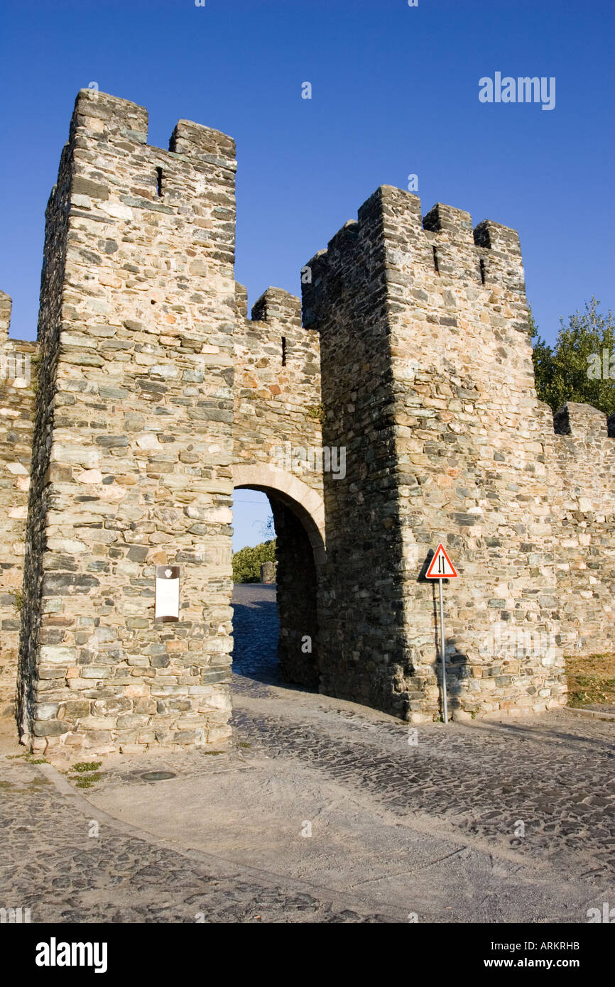 Old perfectly preserved medieval walls and narrow gateway to ancient ...