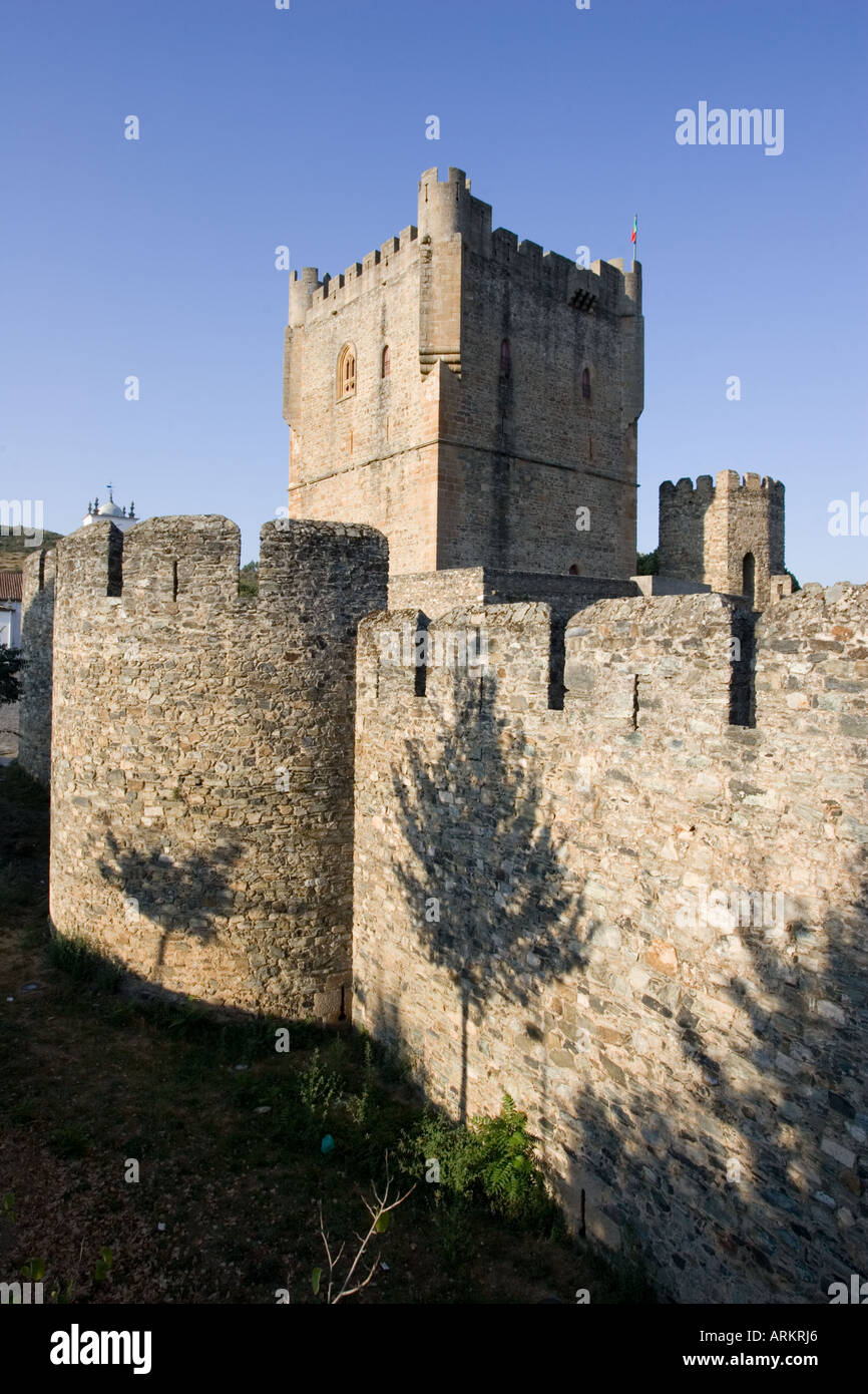 Twelfth century fortified castle and keep inside ancient perfectly ...