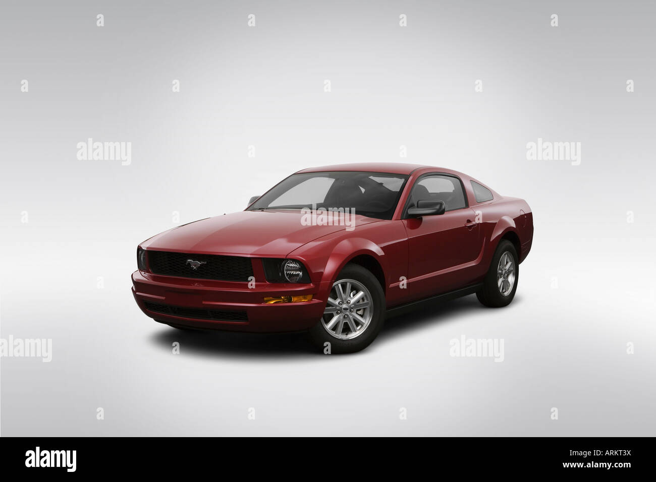 2008 Ford Mustang V6 Deluxe in Red - Front angle view Stock Photo - Alamy