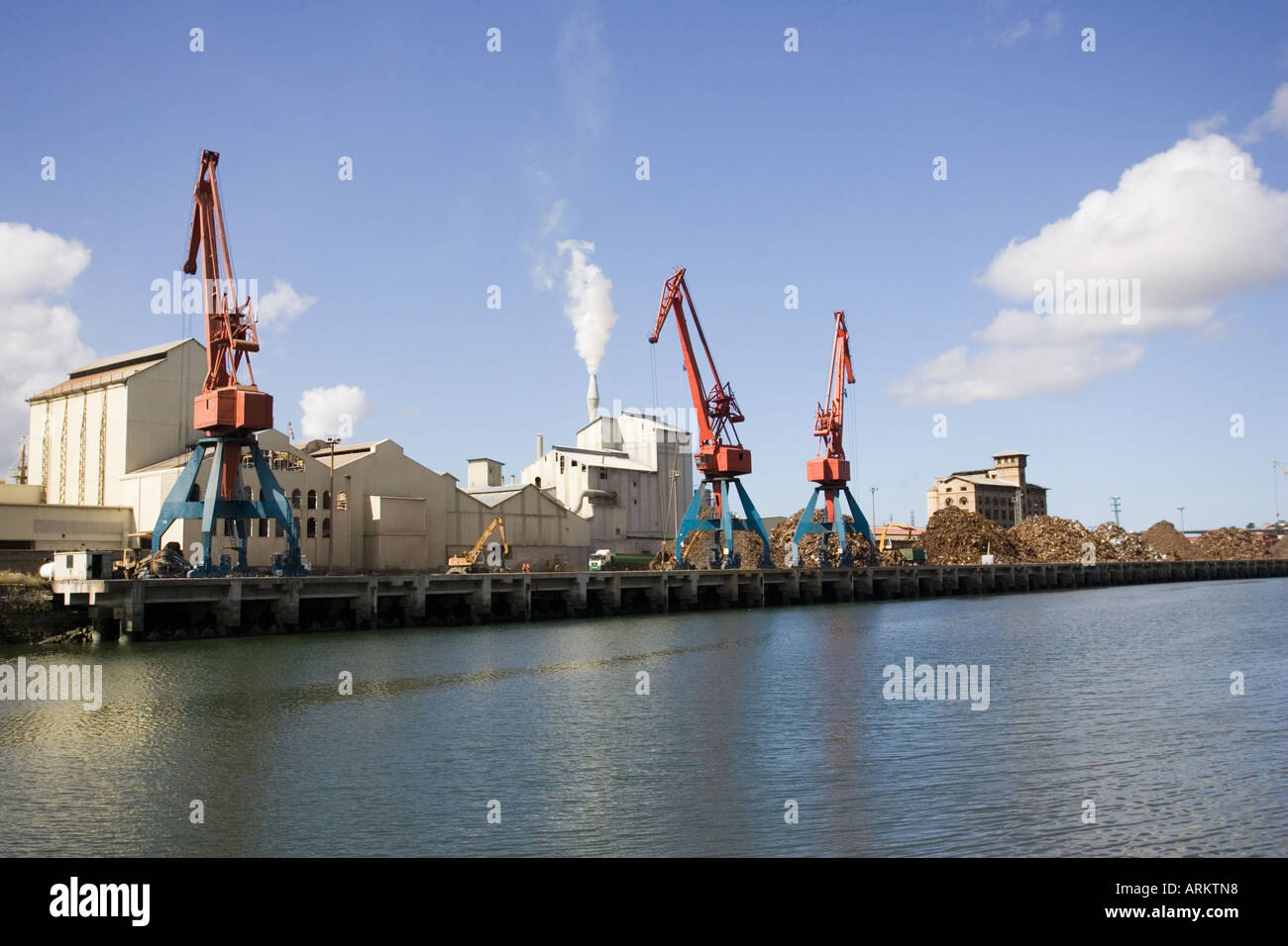 Piles of waiting Bilbao docks Spain Stock Photo - Alamy