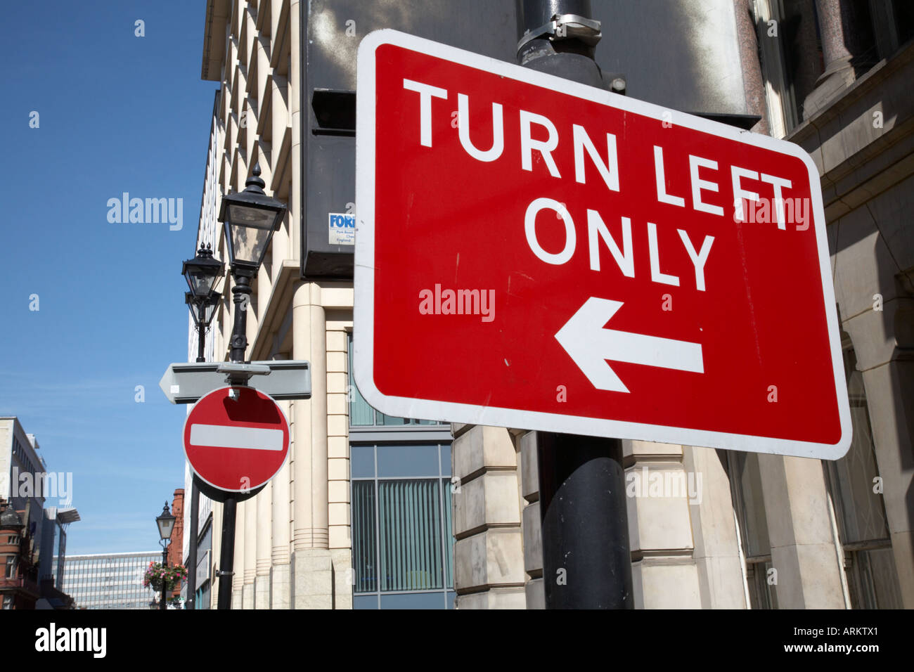Birmingham city centre road traffic signs West Midlands central England ...