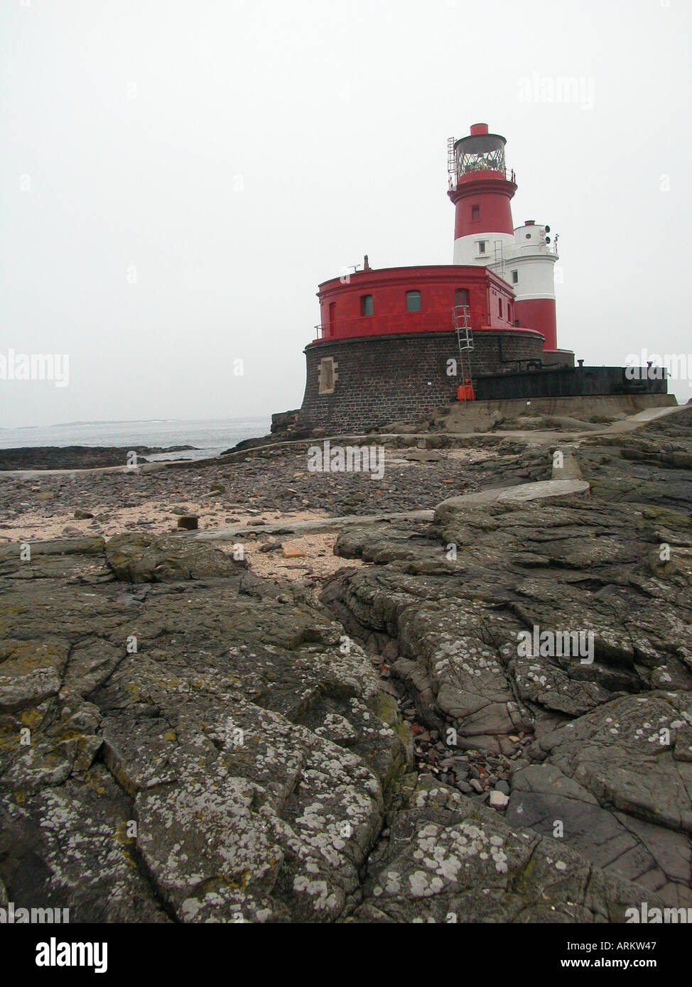 Longstone lighthouse off the Northumberland coast, Farne Islands, UK ...