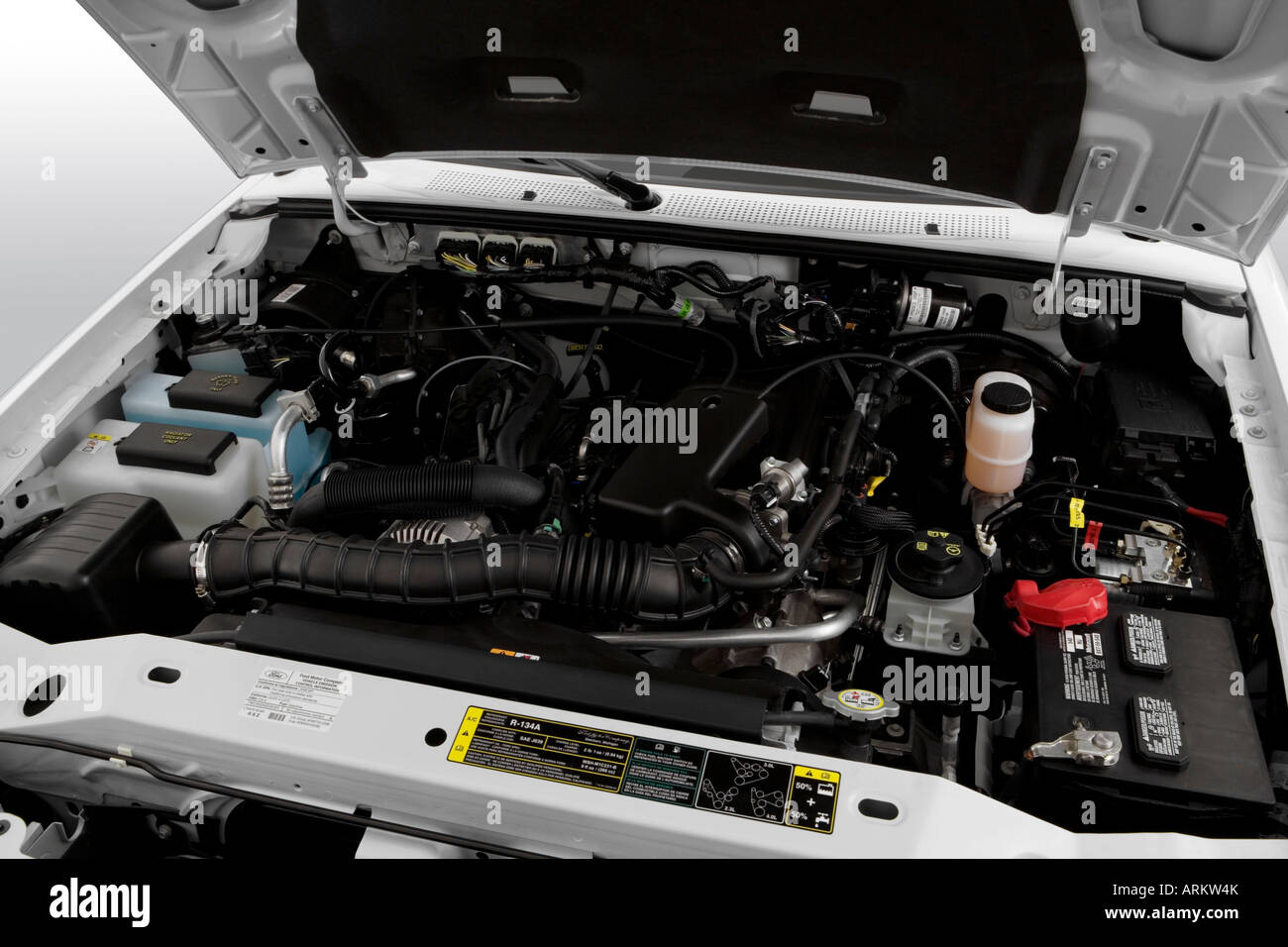 2008 Ford Ranger Sport in White - Engine Stock Photo - Alamy