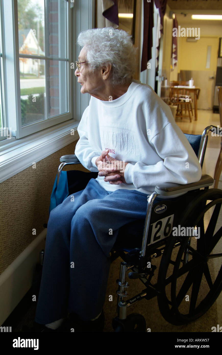 Elderly woman rocking chair hi-res stock photography and images - Alamy