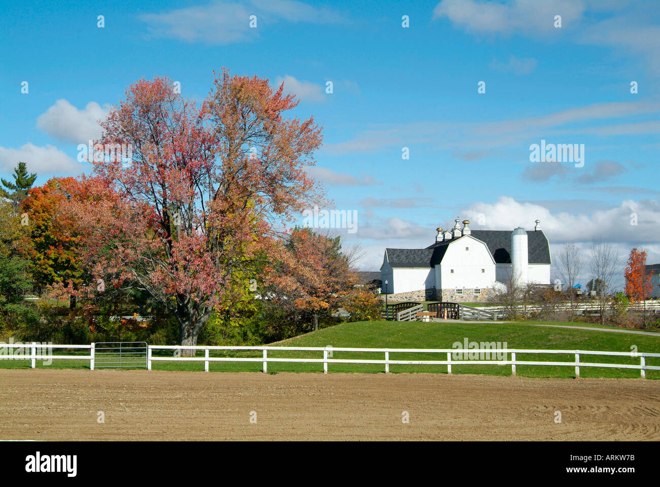 Northern Indiana agriculture farming scene during the autumn fall ...