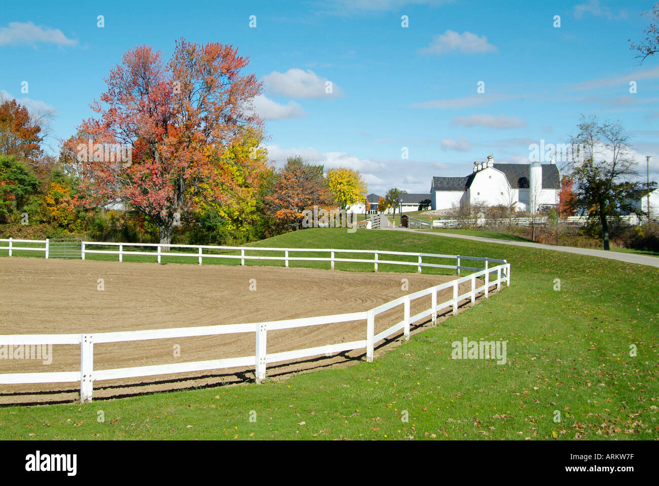 Northern Indiana agriculture farming scene during the autumn fall ...