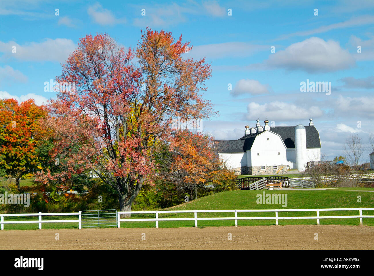 Northern Indiana agriculture farming scene during the autumn fall ...