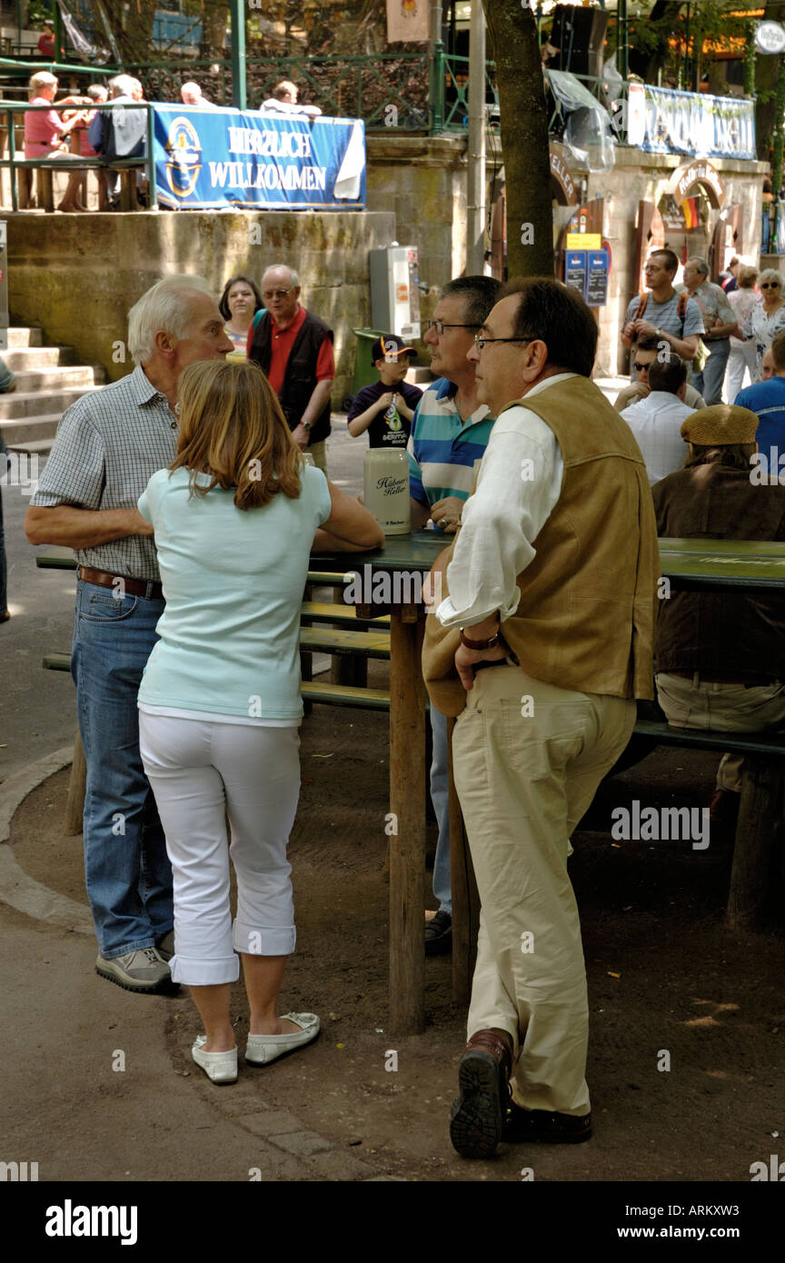 Guests at Erlangen fair, Germany Stock Photo - Alamy