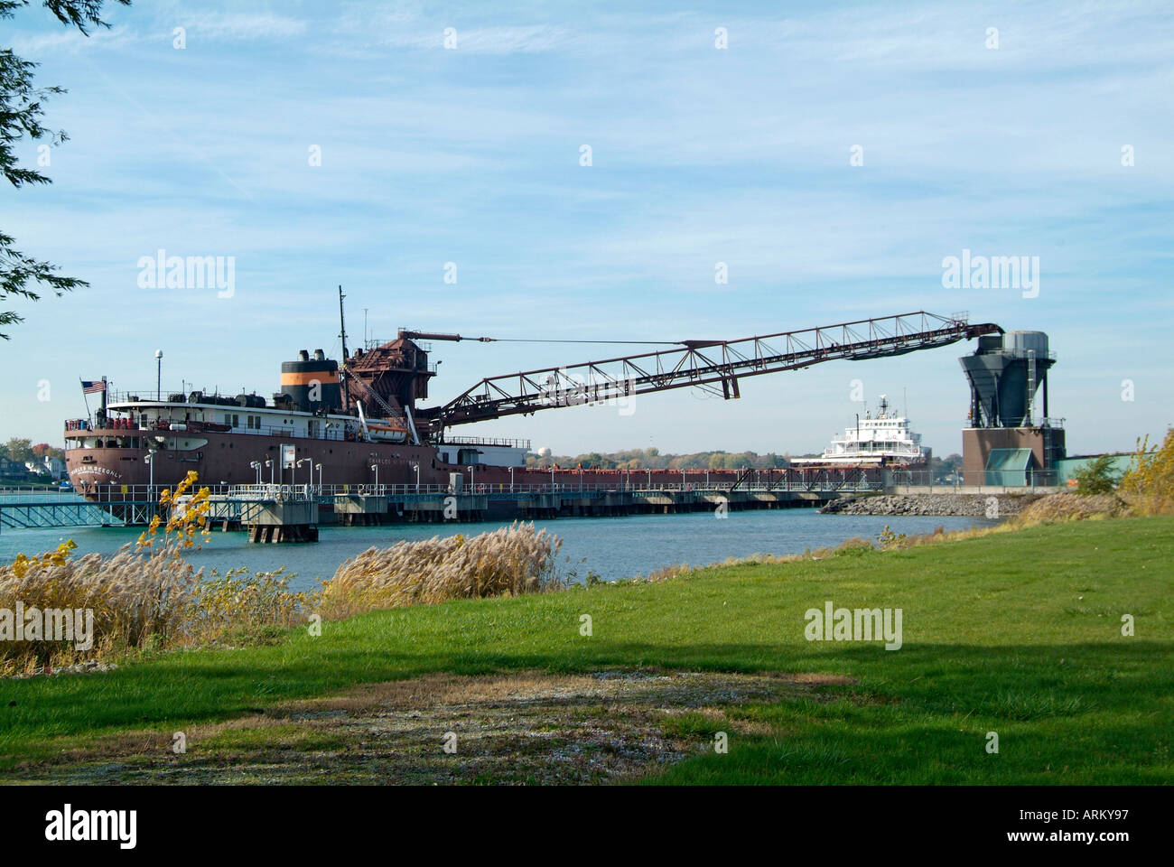 International and domestic Freighter Shipping on the St Clair River at ...