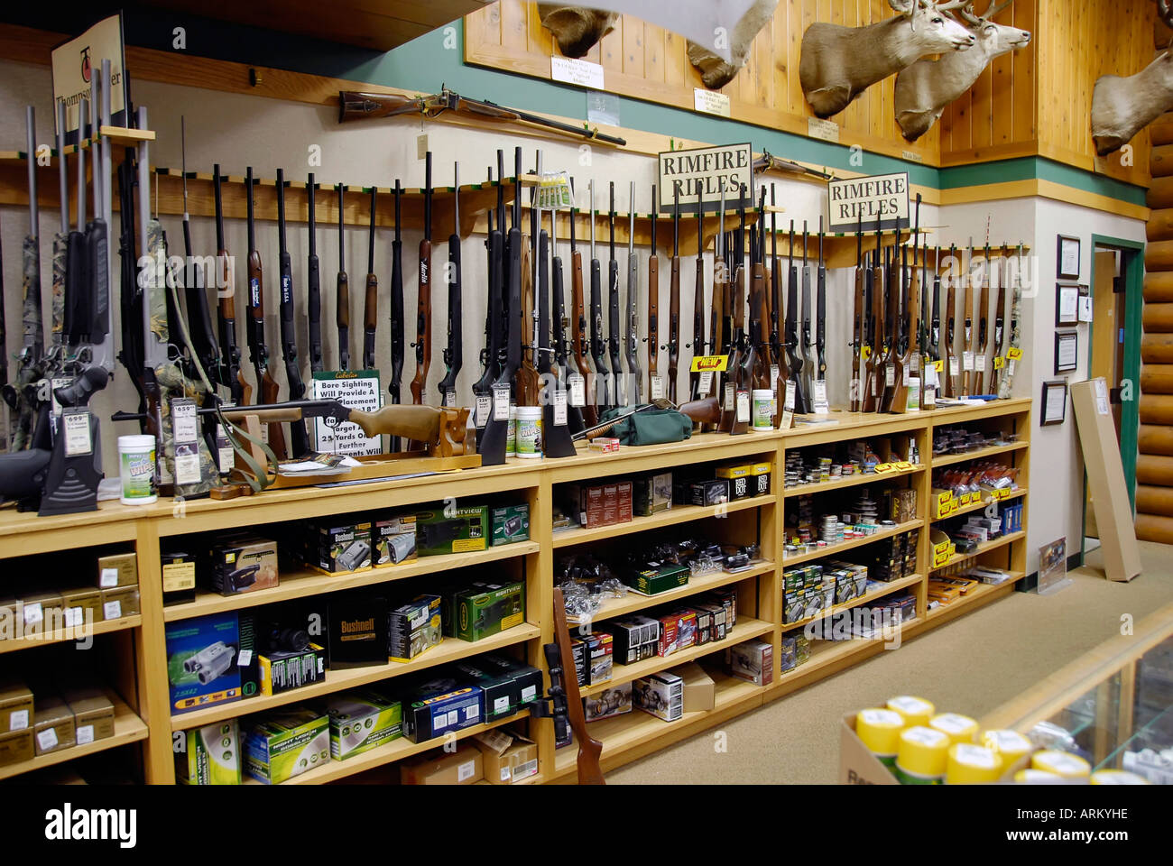 Inside a gun selling store Stock Photo - Alamy