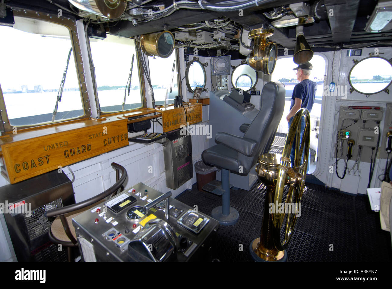 The Bridge of the Coast Guard Cutter Bramble Stock Photo - Alamy