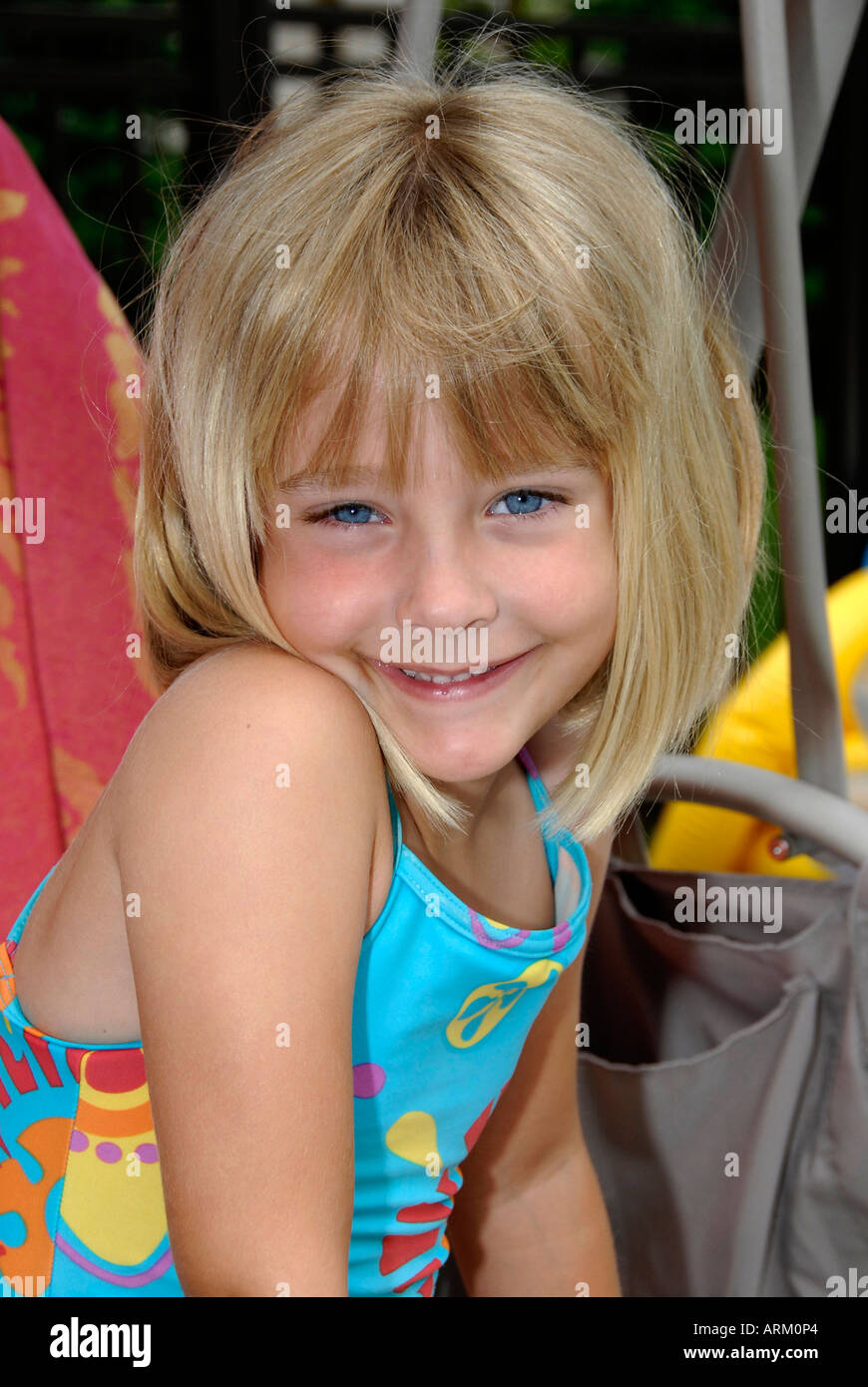 Portrait smiling cheery girl hi-res stock photography and images - Alamy