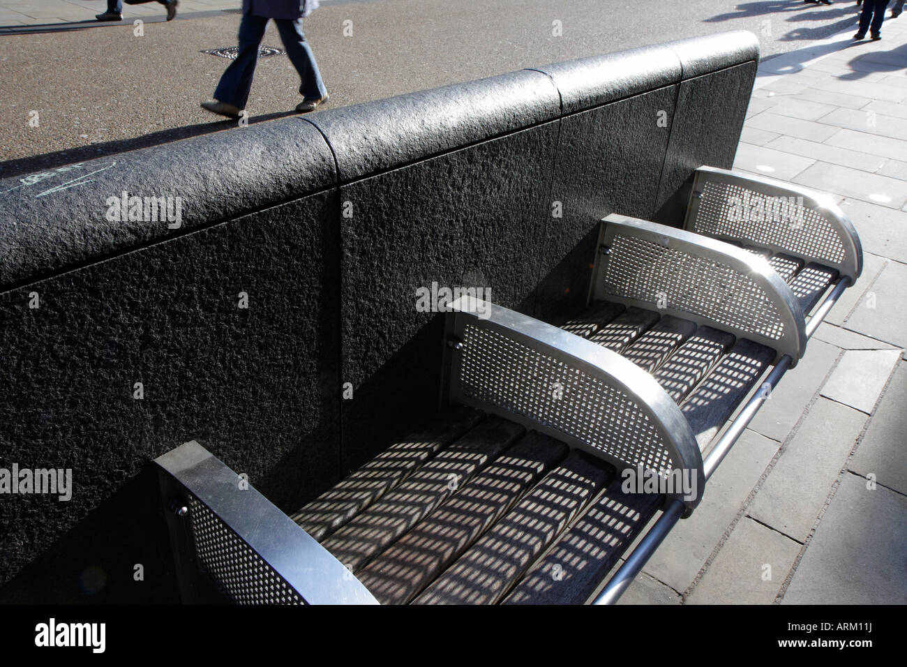 Empty pedestrian bench hi-res stock photography and images - Alamy