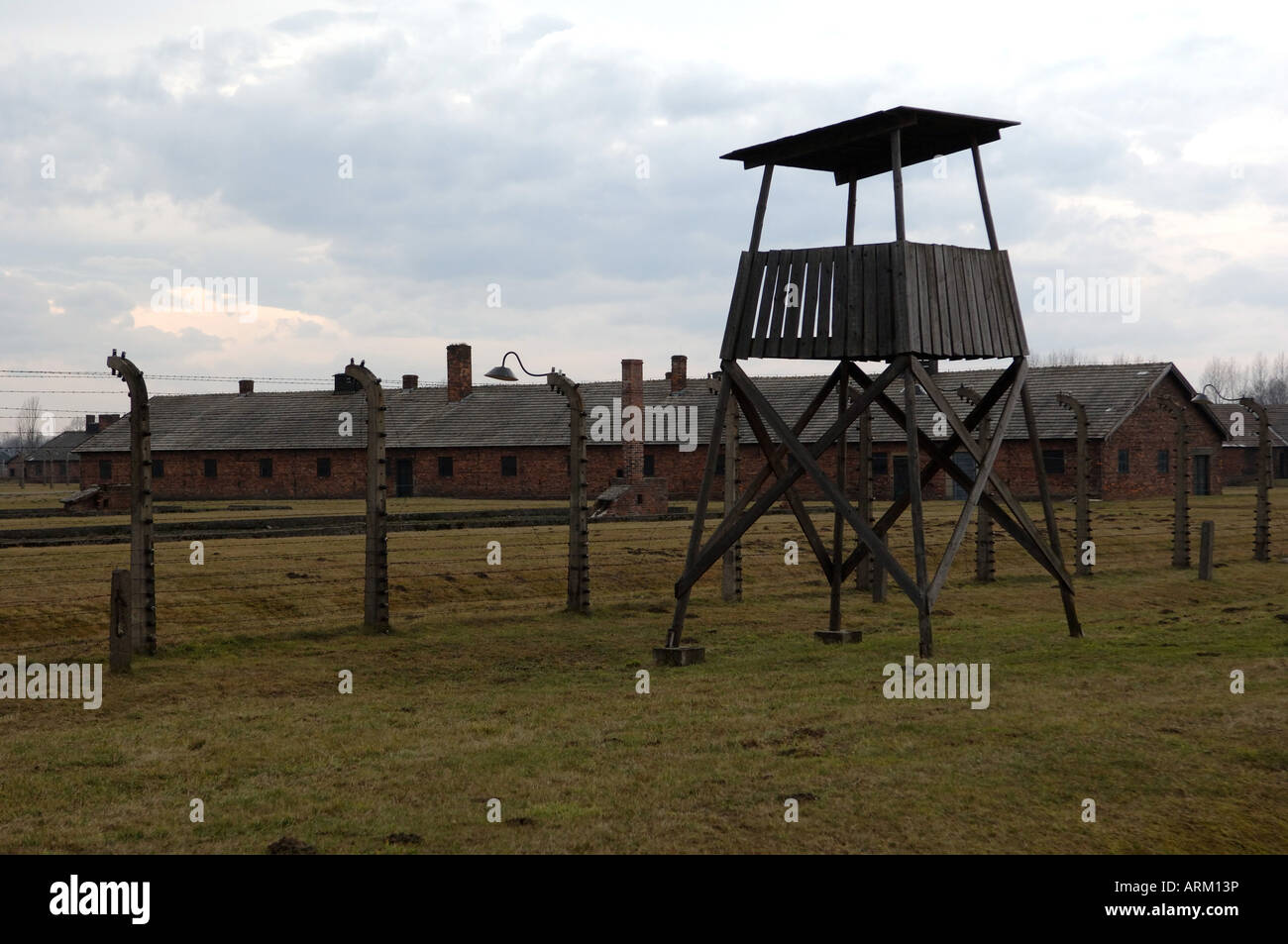 Auschwitz camp huts holocaust hi-res stock photography and images - Alamy