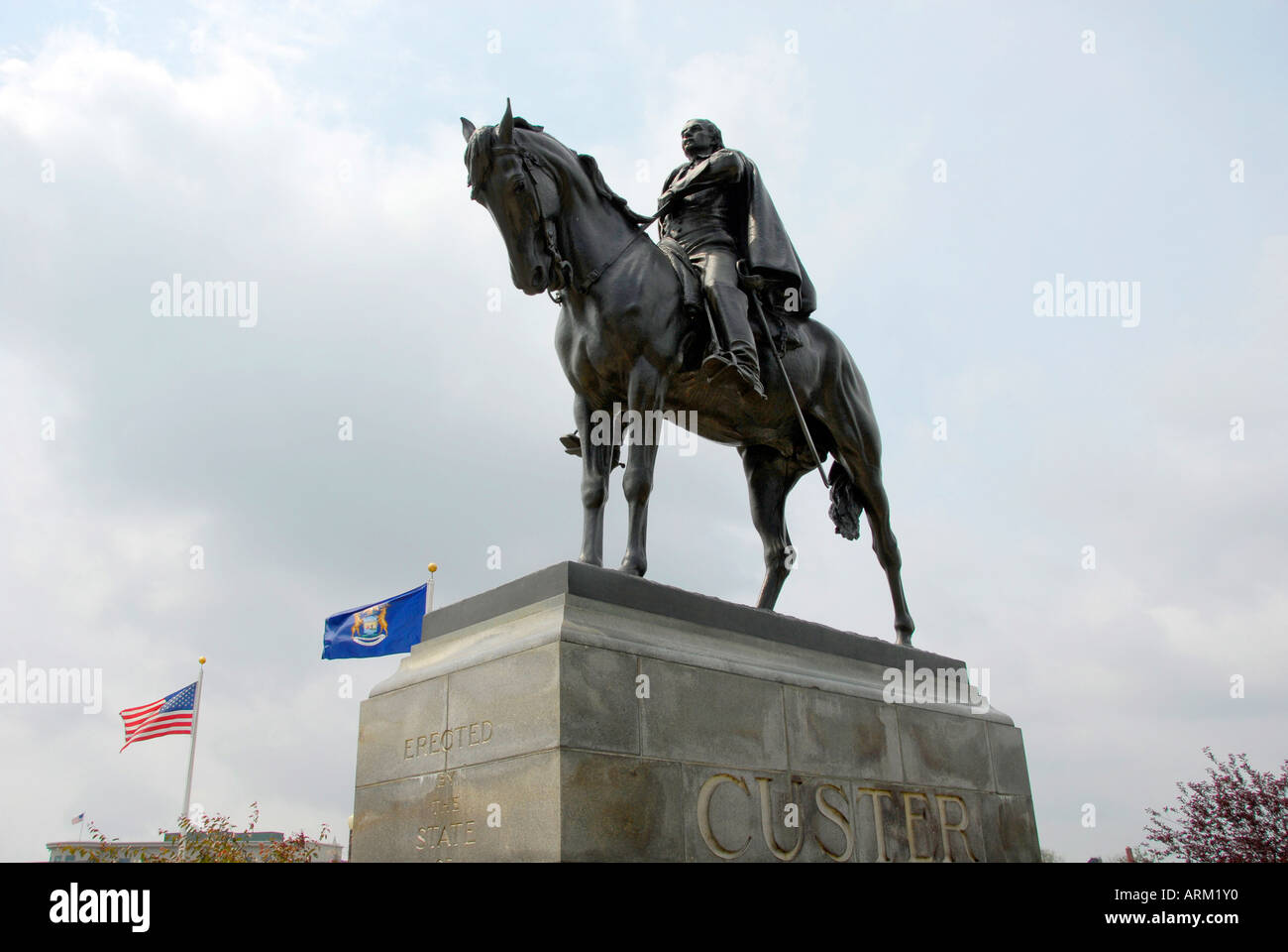 General George A Custer statue and boyhood home in Monroe Michigan MI ...