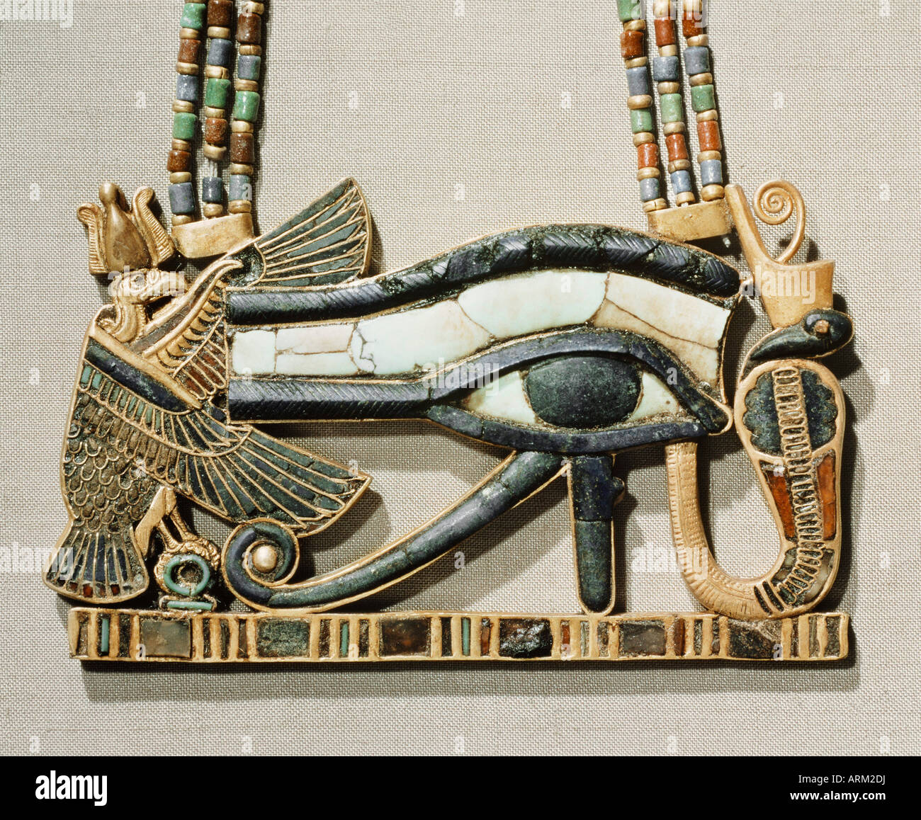 Pectoral of the sacred eye, from the tomb of the pharaoh Tutankhamun ...