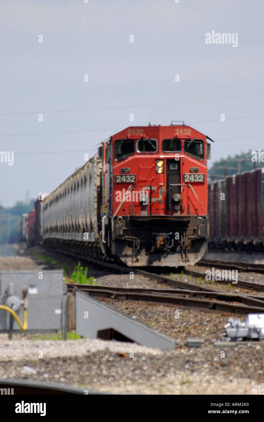 Diesel train in a switch yard Stock Photo - Alamy