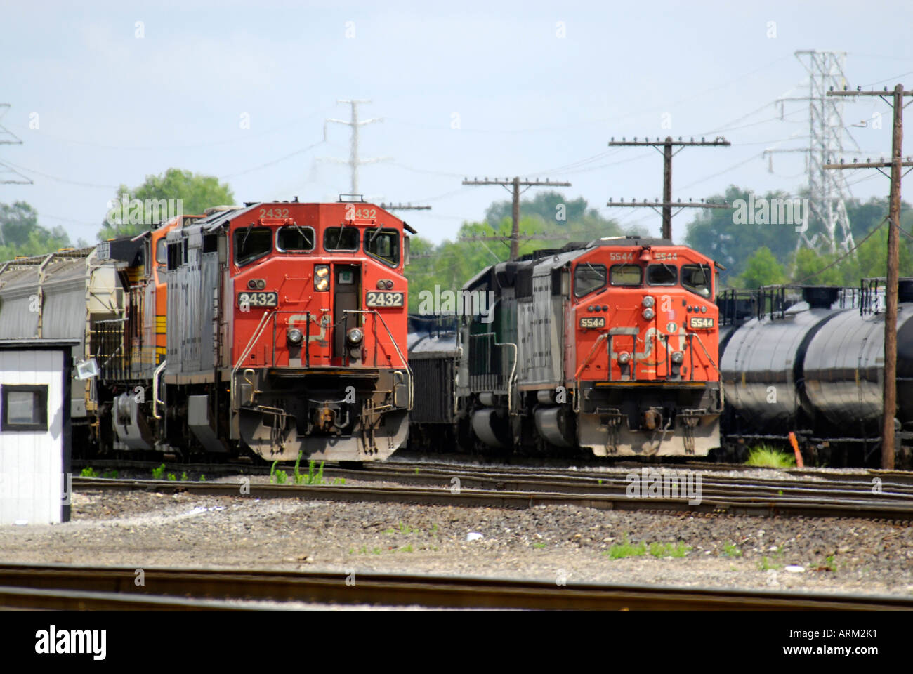 Diesel train in a switch yard Stock Photo - Alamy