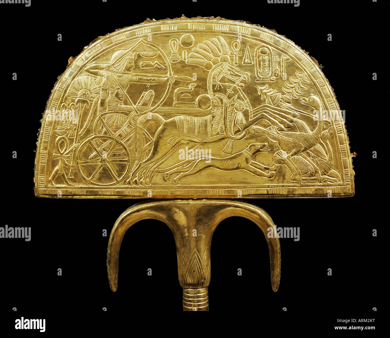 The king's fly-whisk, from the tomb of the pharaoh Tutankhamun ...