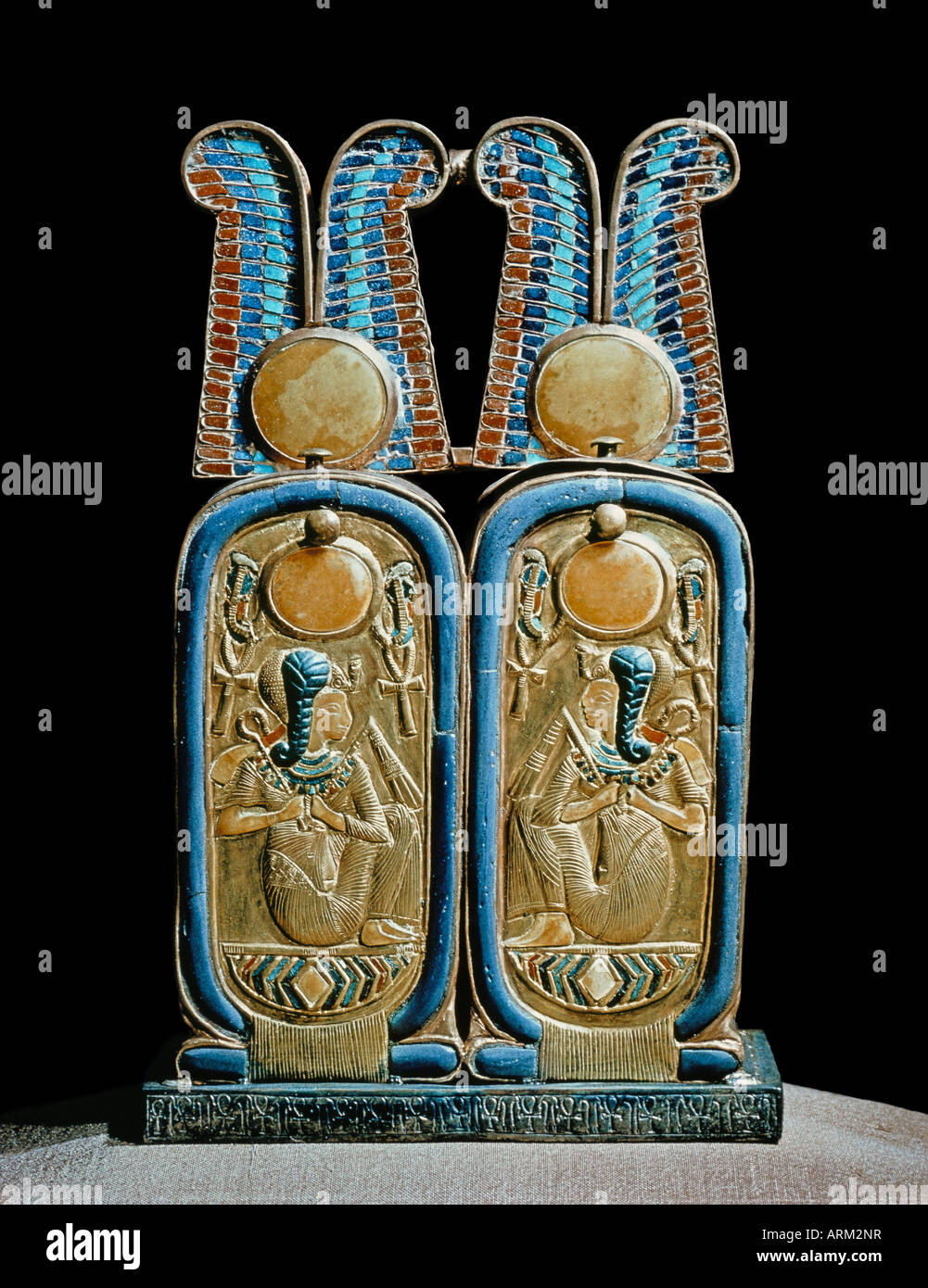 Unguent box in the shape of a double cartouche, from the tomb of the ...