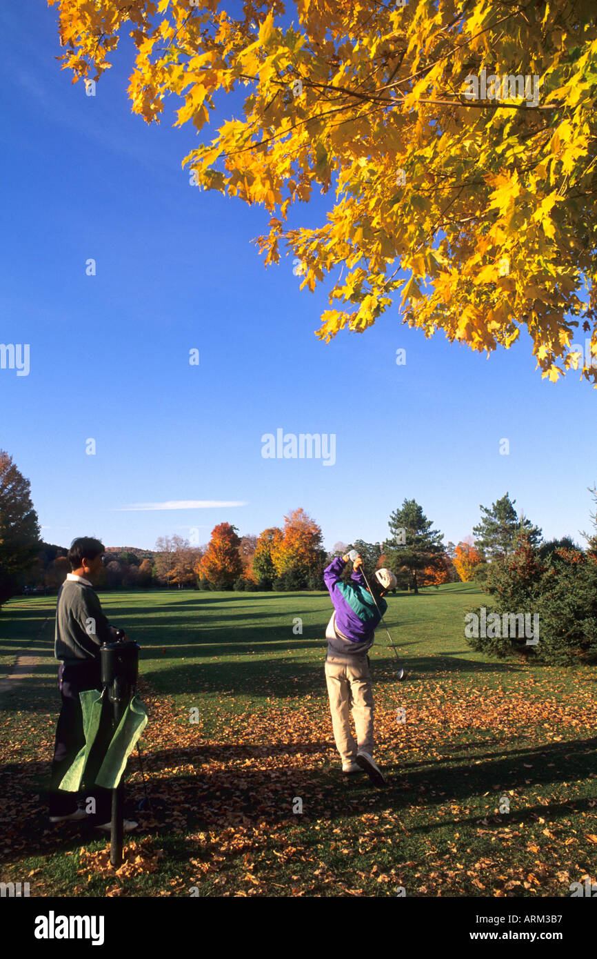 Men Golfing Vibrant Fall Colors Upstate New York Stock Photo - Alamy