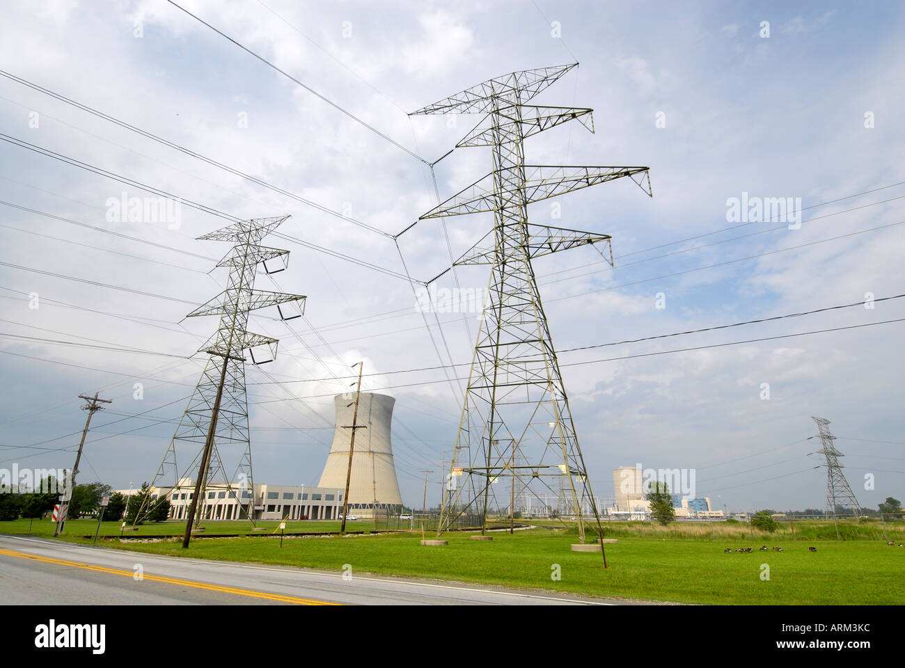 The Davis Besse electrical nuclear power plant at Oak Harbor Ohio near ...